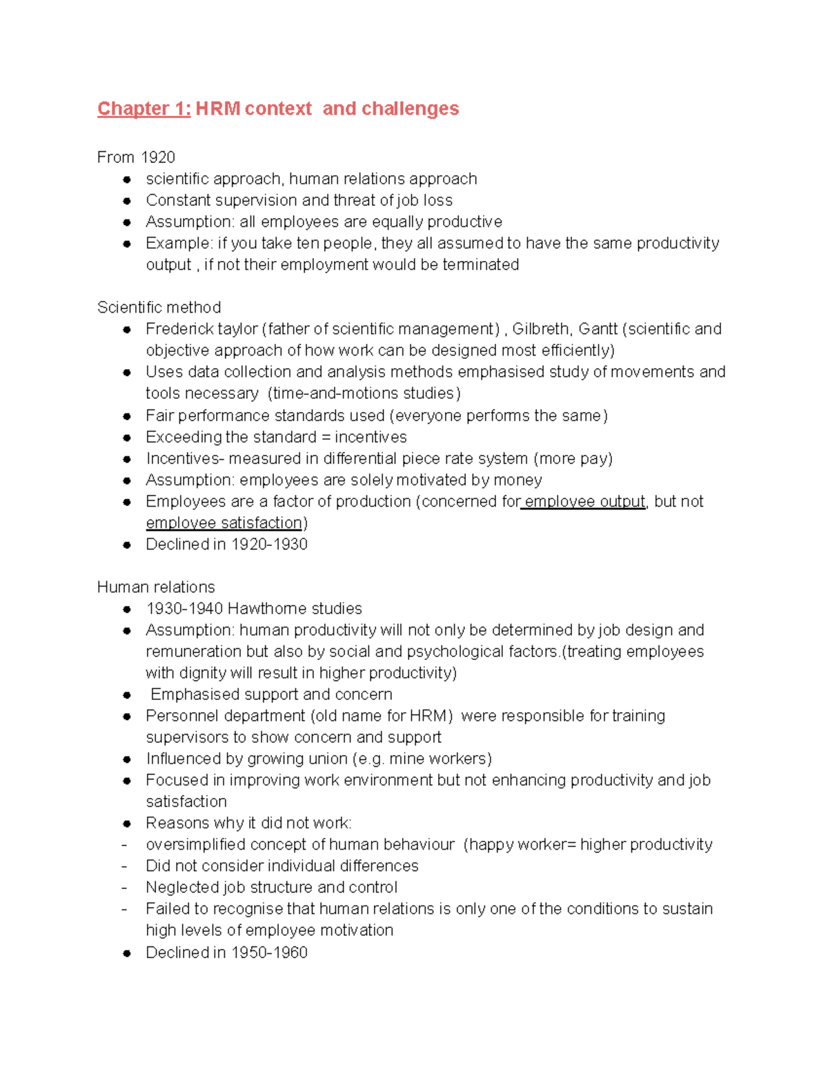 IPS 233 - Chapter 1: HRM Context, Challenges, and Evolution - Studocu