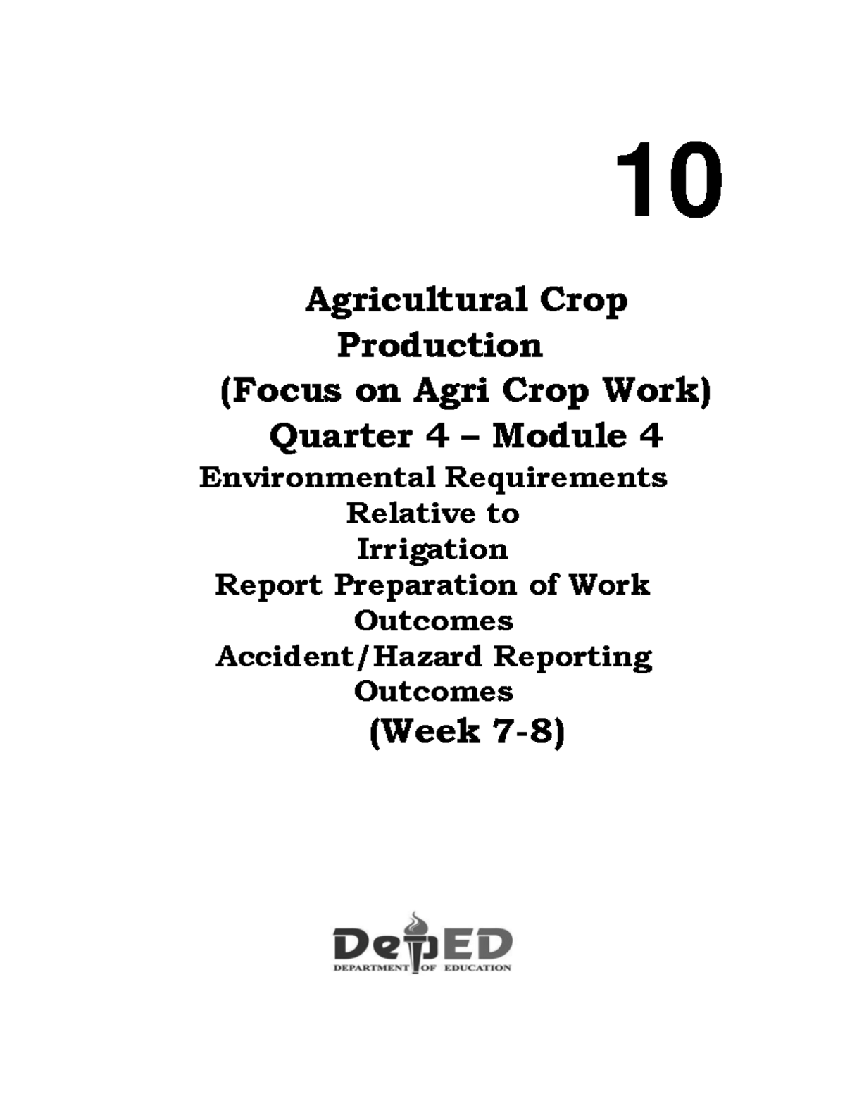 Agricrop-10 Q4 M4: Environmental Impact of Irrigation & Reporting ...