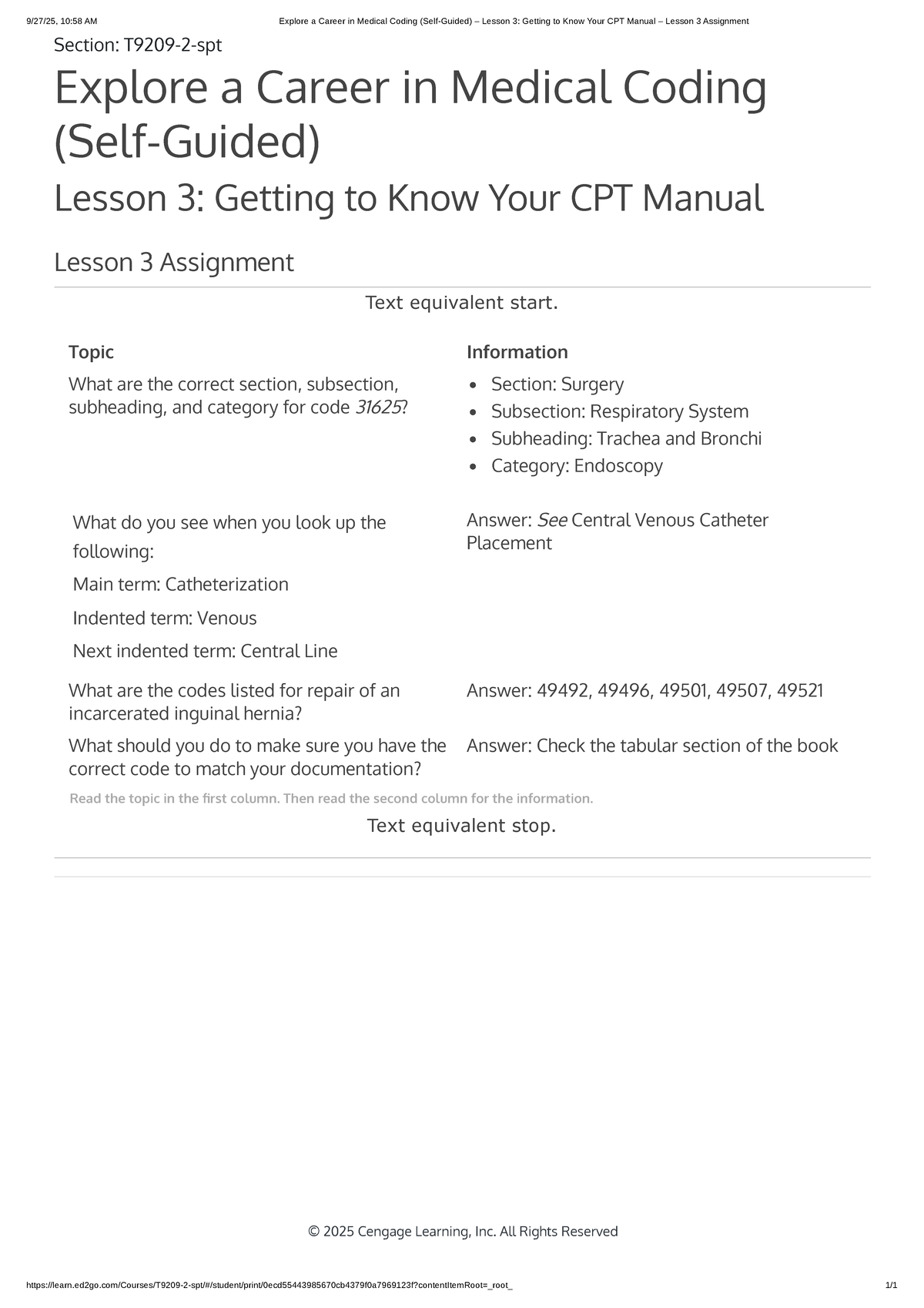 Explore a Career in Medical Coding (MED 101) - Lesson 3 Assignment ...