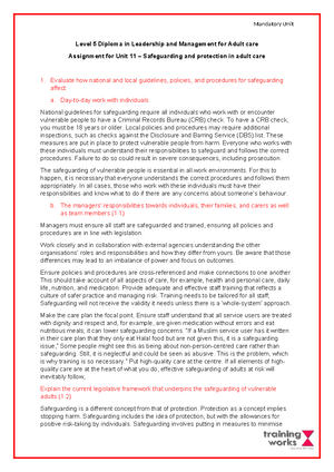 L5 Adult Care - Unit 4 - Communication Assignment 2 - Level 5 Diploma ...