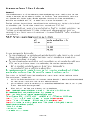 Oefenopgave uit de toets Ismbga - Opgave 2: IS-MB-GA-model (12 punten ...
