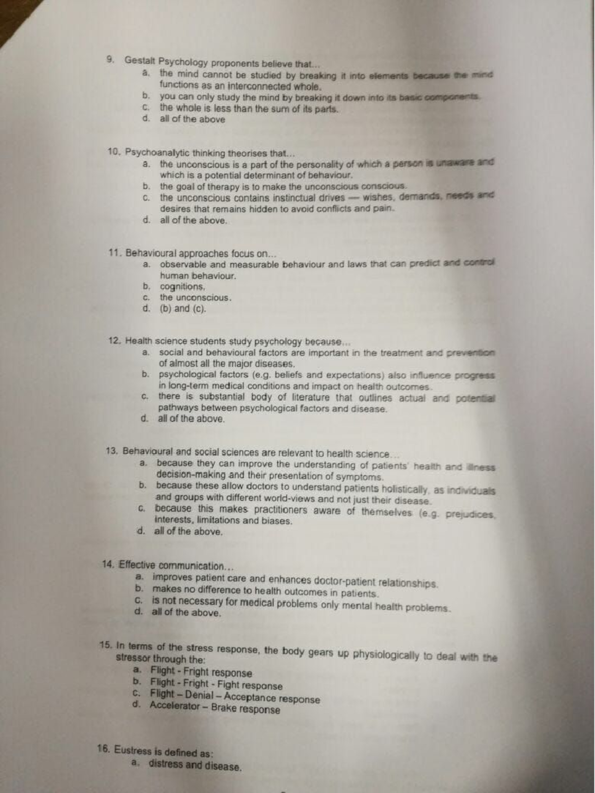 BHME222 Final Exam Preparation Guide - Studocu