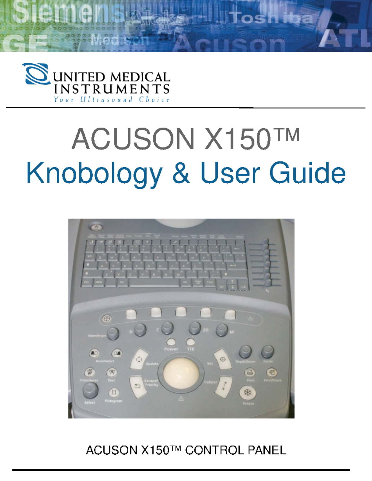 ACUSON X150 Knobology User Guide: Quick Reference for Clinicians - Studocu