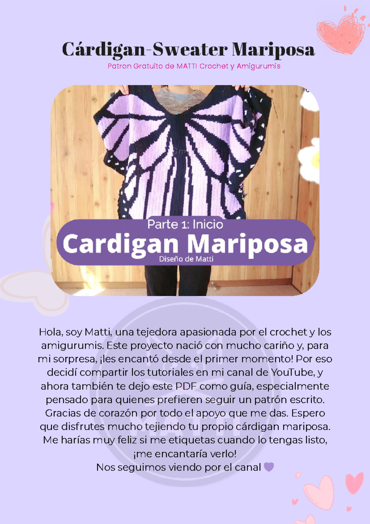 Cárdigan Mariposa: Patrón Gratuito de MATTI Crochet y Amigurumis - Studocu