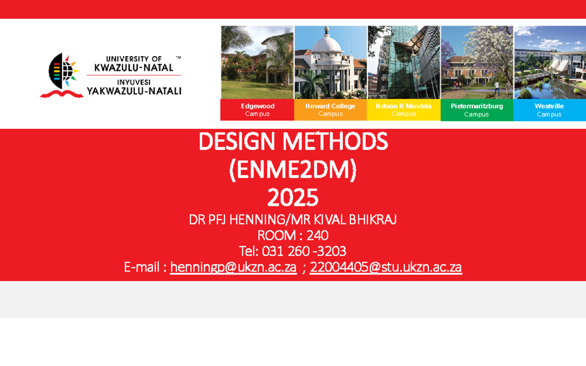 Design Methods Overview (ENME2DM): Safety, Ecology & Engineering ...