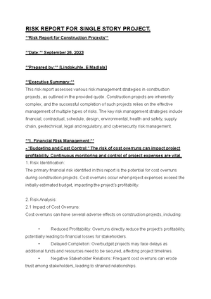[Solved] examples of risk reports that can be used for office move ...