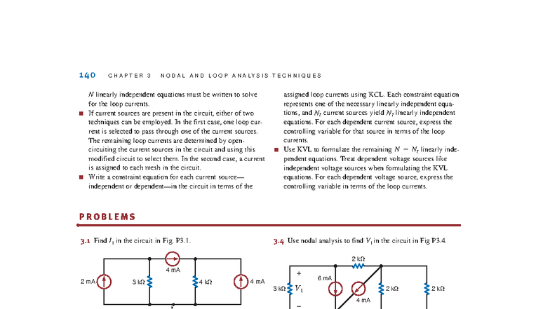 Activity-3 - Practice Problems on Nodal and Loop Analysis Techniques ...