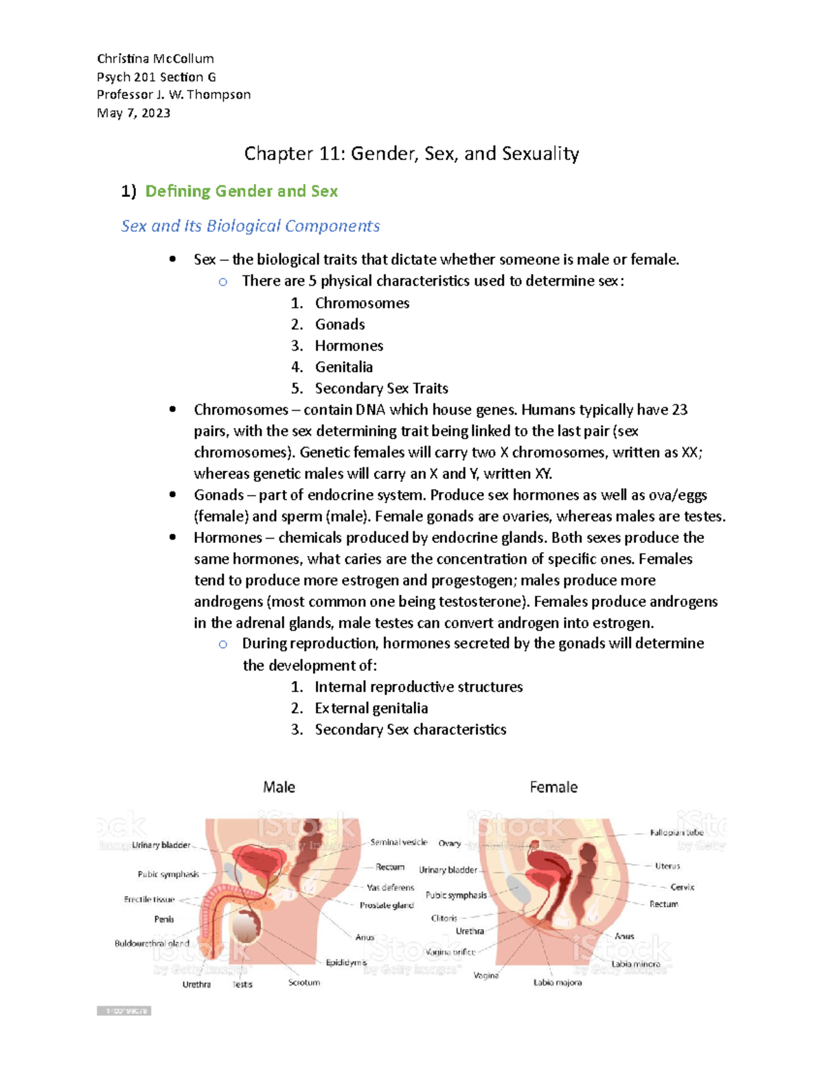 Psych 201: Chapter 11 Notes on Gender, Sex, and Sexuality Insights ...