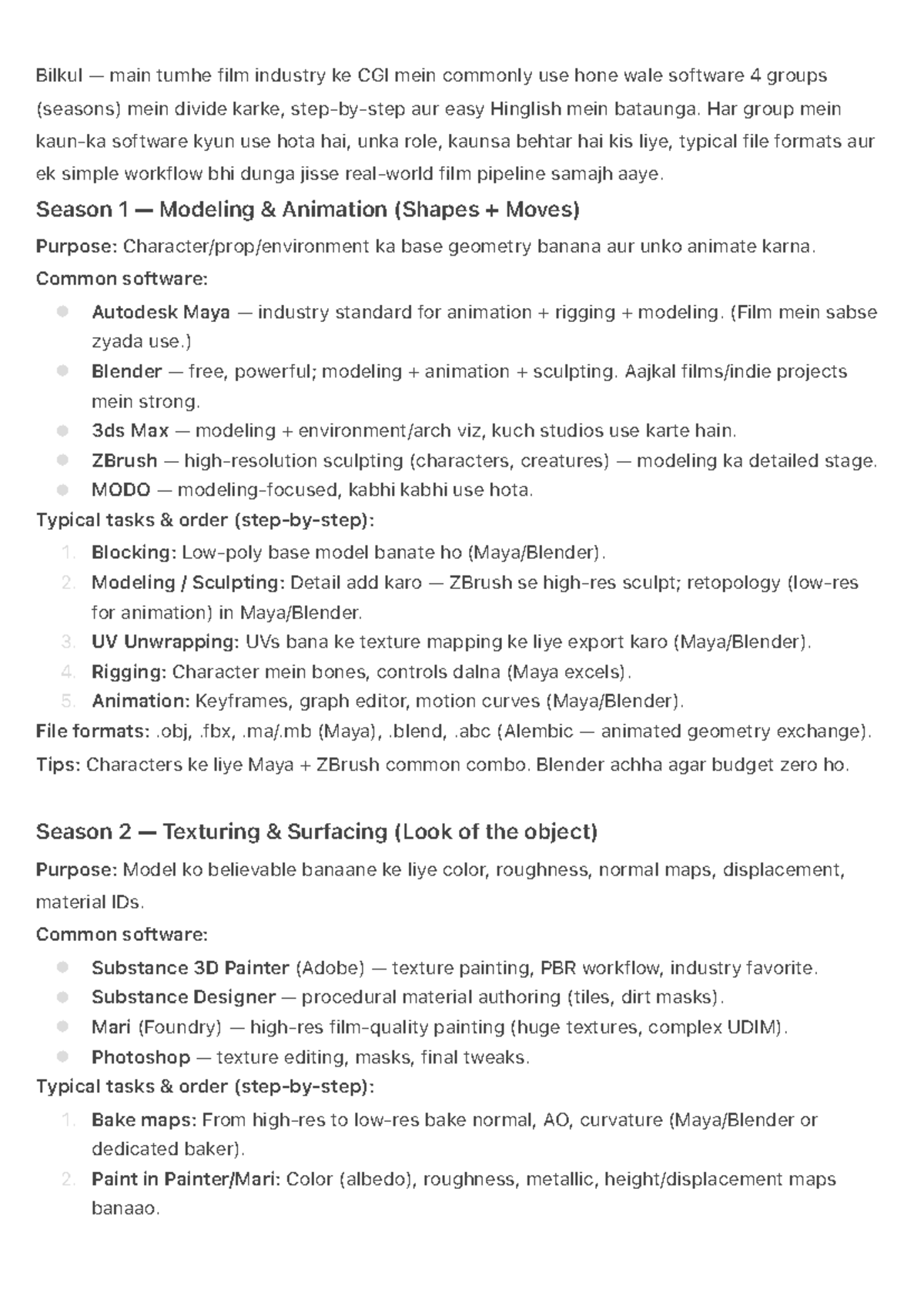 CGI Software Guide for Film Industry: A Comprehensive Overview - Studocu
