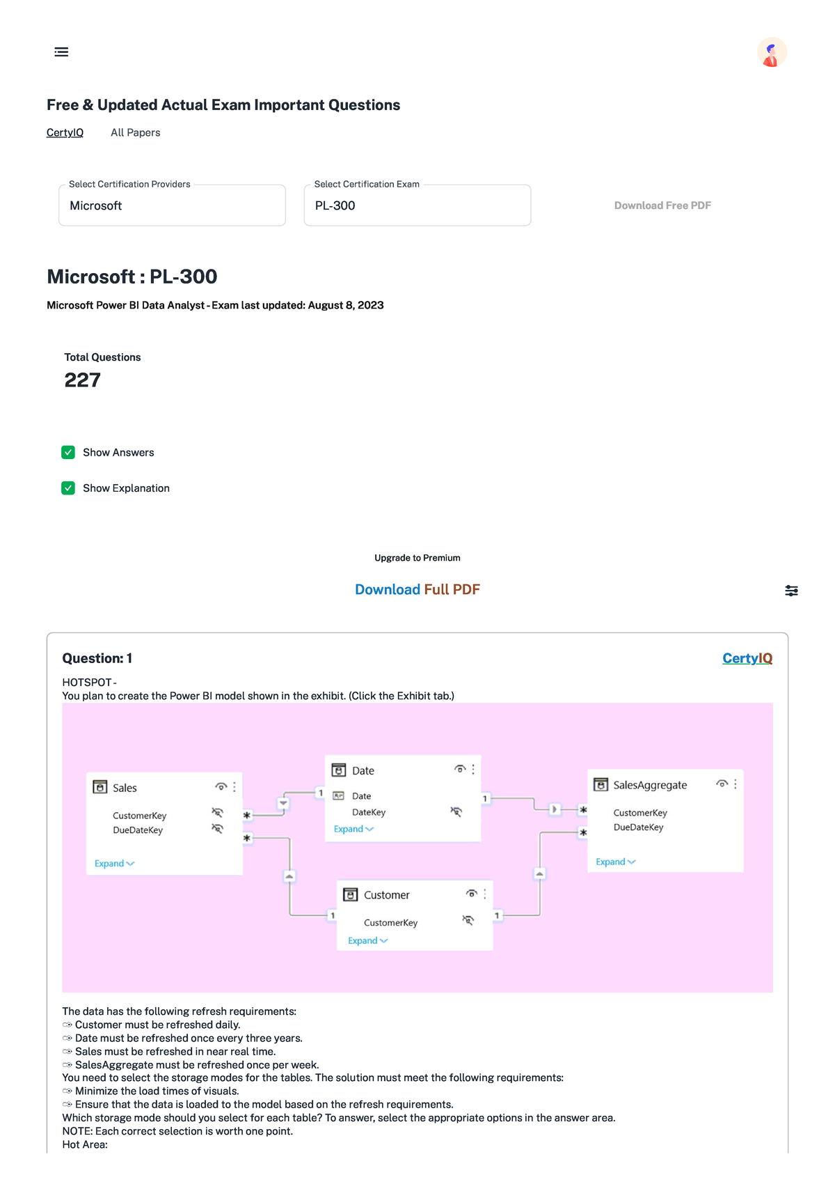 Microsoft Power BI Data Analyst PL-300 Exam Questions & Answers - Studocu