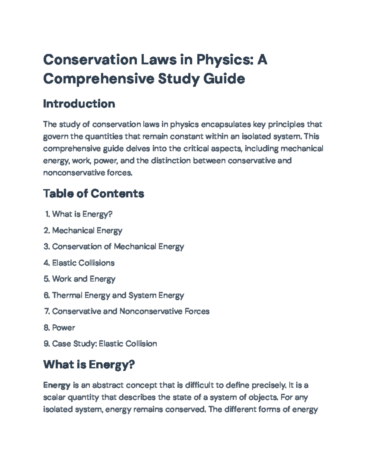 Conservation Laws in Physics: Comprehensive Study Guide (PHYS 101 ...