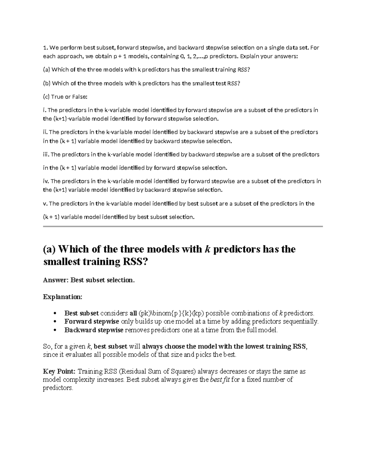 Stat 101 Final Exam - Model Selection Techniques Cheat Sheet - Studocu
