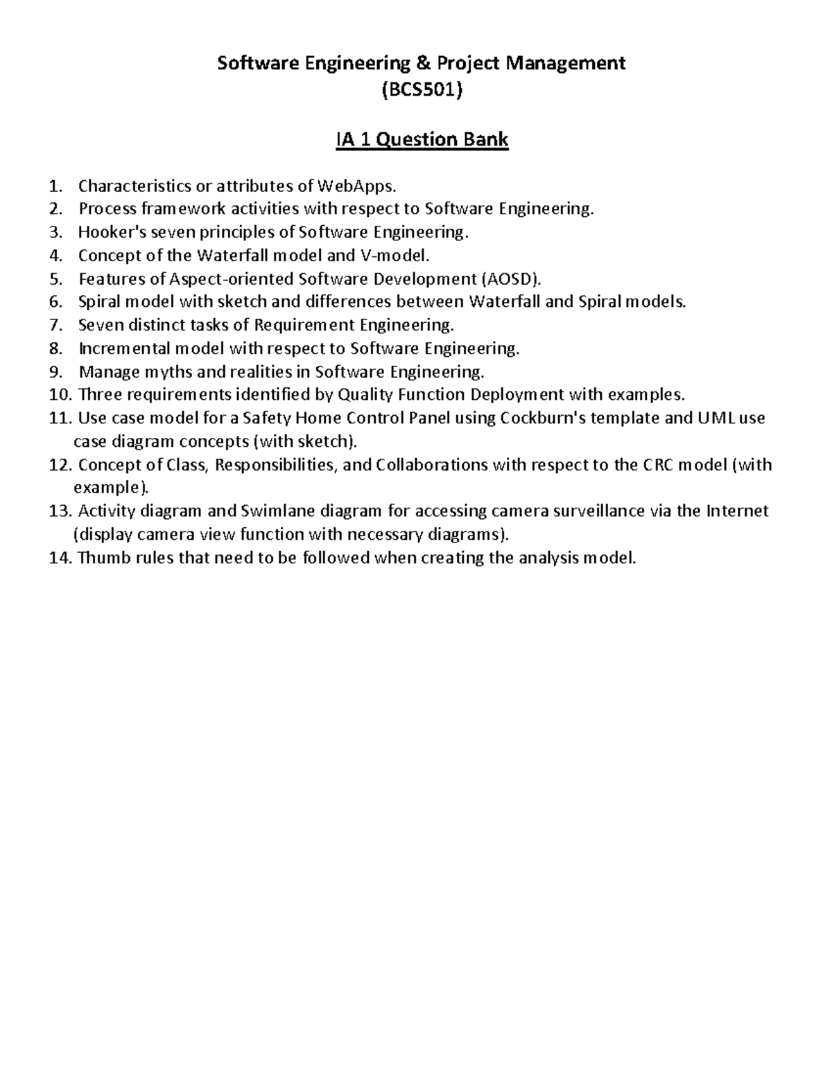 SEPM IA 1 QB - Questions - Software Engineering & Project Management ...