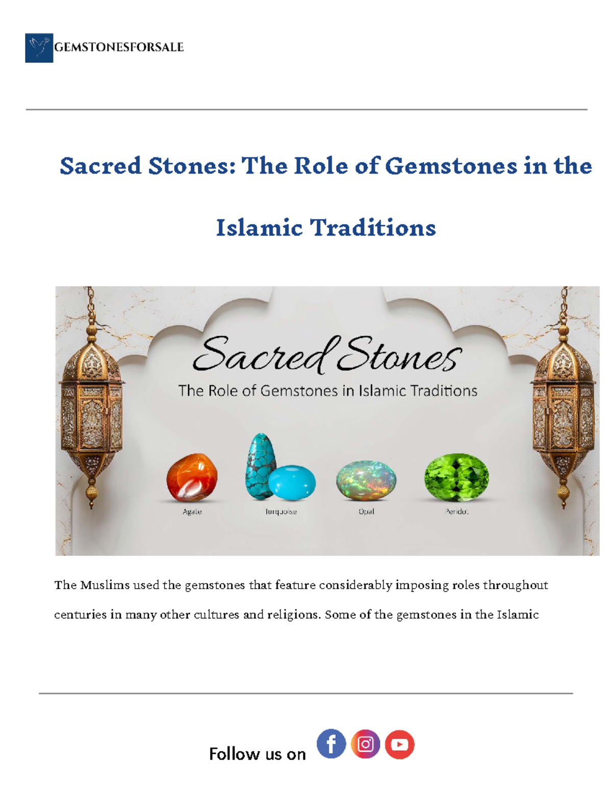 Islamic Traditions: The Significance of Sacred Gemstones in Islam - Studocu