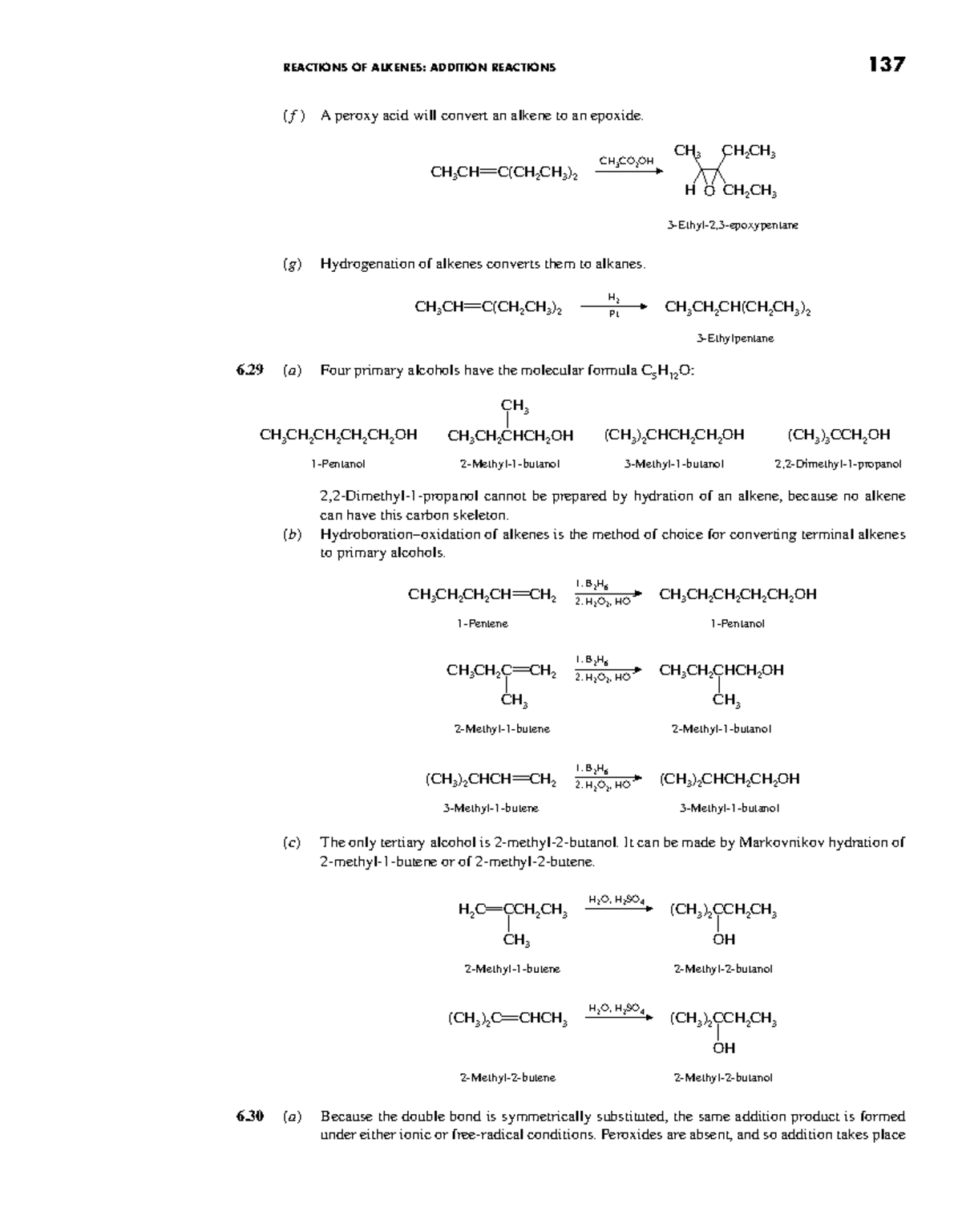 Organic Chemistry 4th Ed: Alkenes Addition Reactions (137) - Studocu
