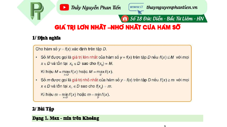 Min-Max Analysis in Mathematics - Course Code: MATH101 - Studocu