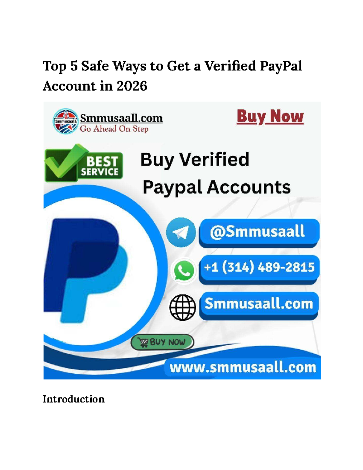 Top 5 Safe Methods for Getting a Verified PayPal Account in 2026 - Studocu
