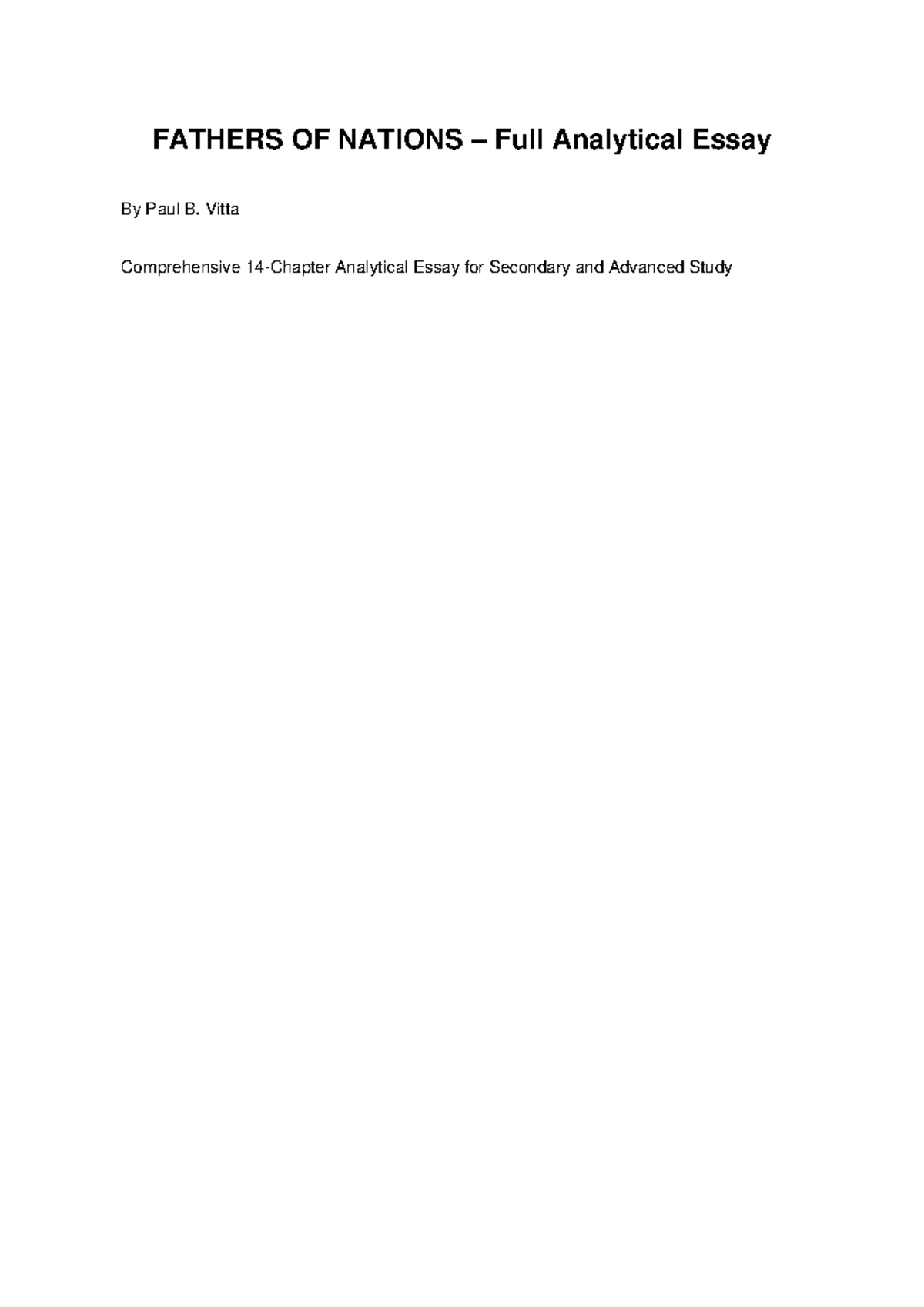 FATHERS OF NATIONS: Comprehensive Essay Analysis on Leadership Failures ...