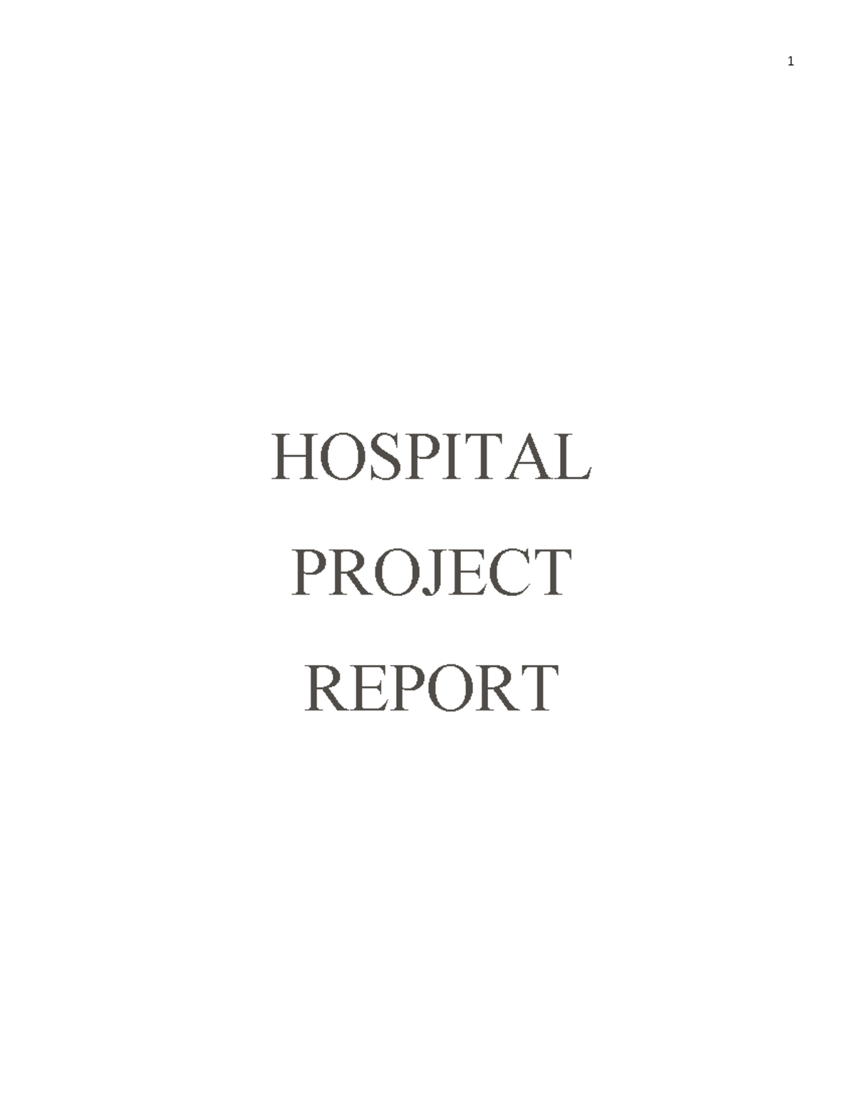 100-Bed Hospital Project Report for KG Multi Speciality Hospital - Studocu