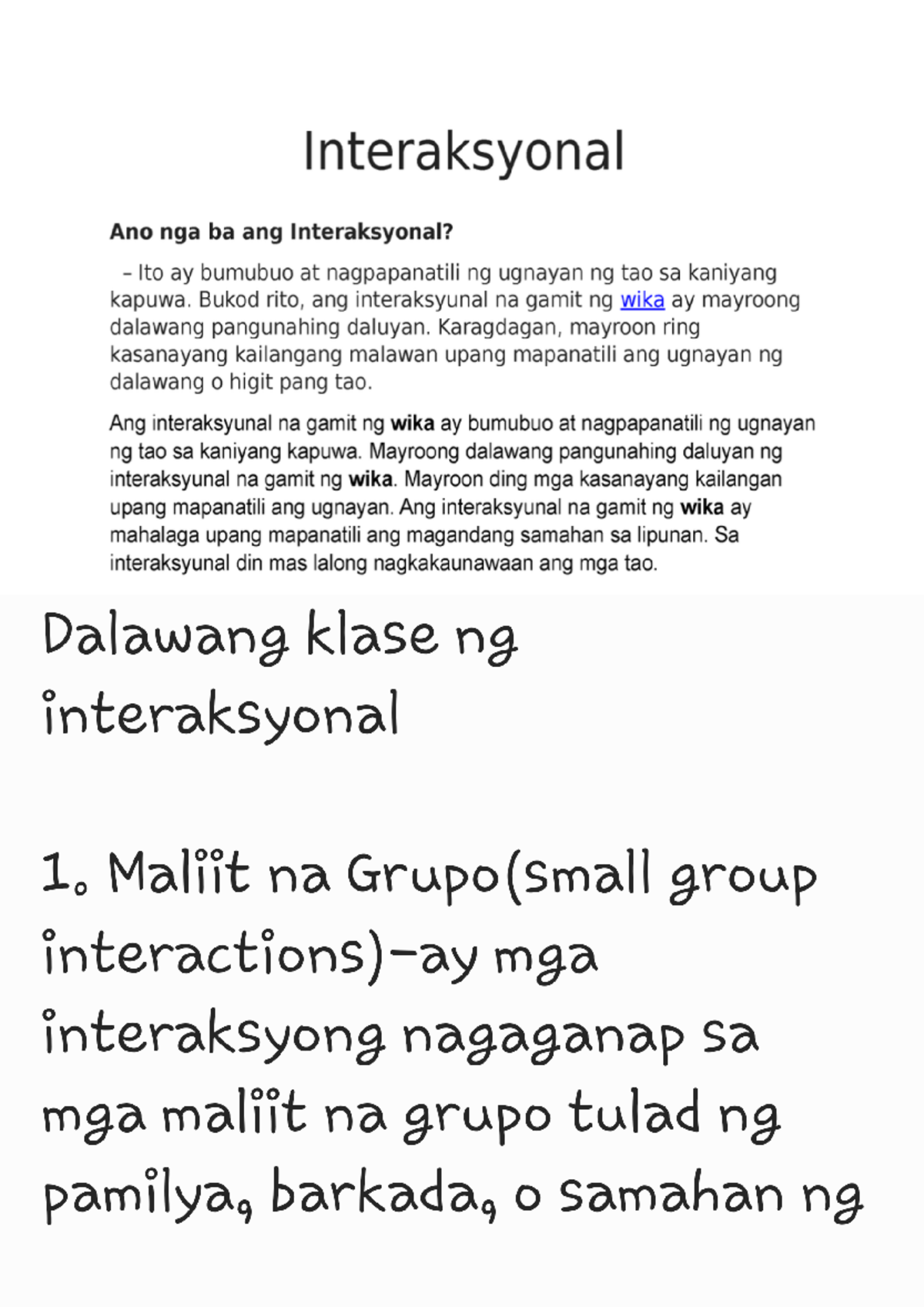 Interaksyonal.pagsusuri sa teksto - Interaksyonal Ano nga ba ang ...