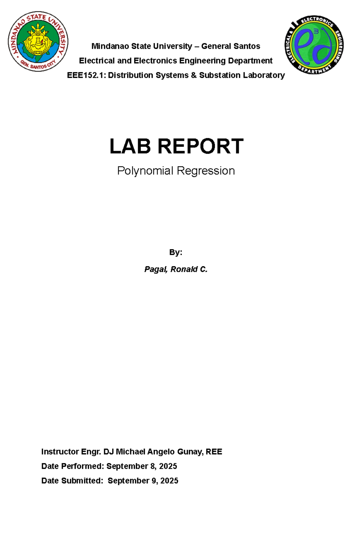 LAB REPORT: Distribution Systems Substation - Lab No. 3 (EE 2025) - Studocu