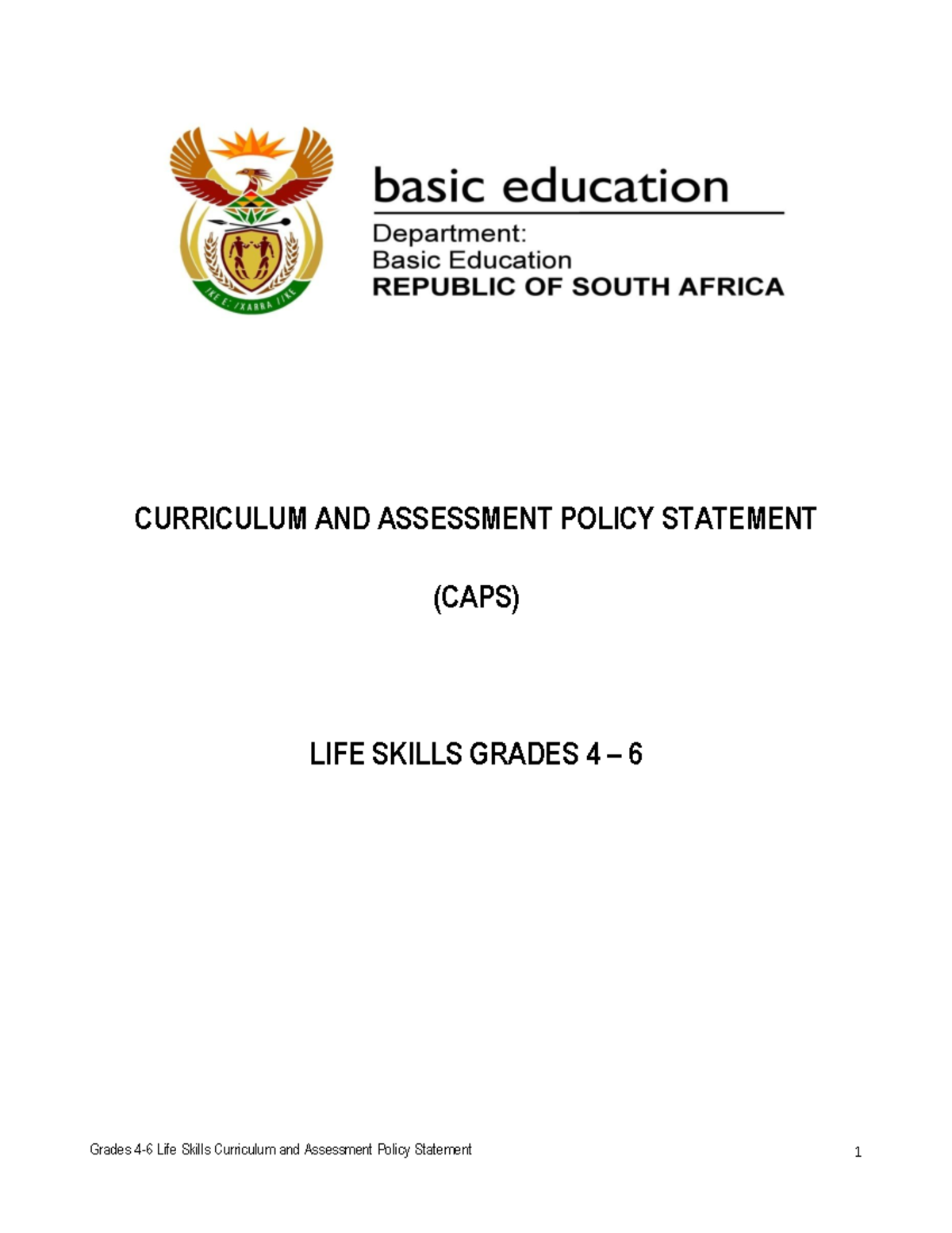 Life Skills Curriculum Guide for CAPS Intermediate Phase (Grades 4-6 ...