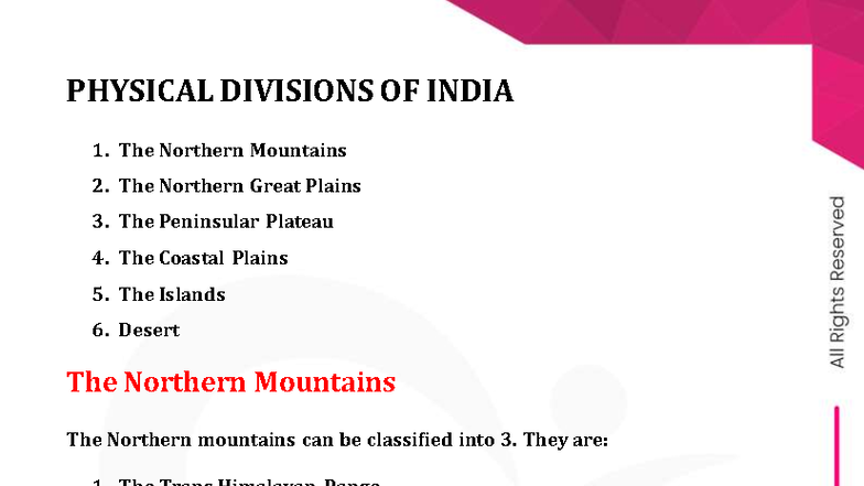 PHYSICAL DIVISIONS OF INDIA: MOUNTAINS, PLAINS, AND ISLANDS - Studocu