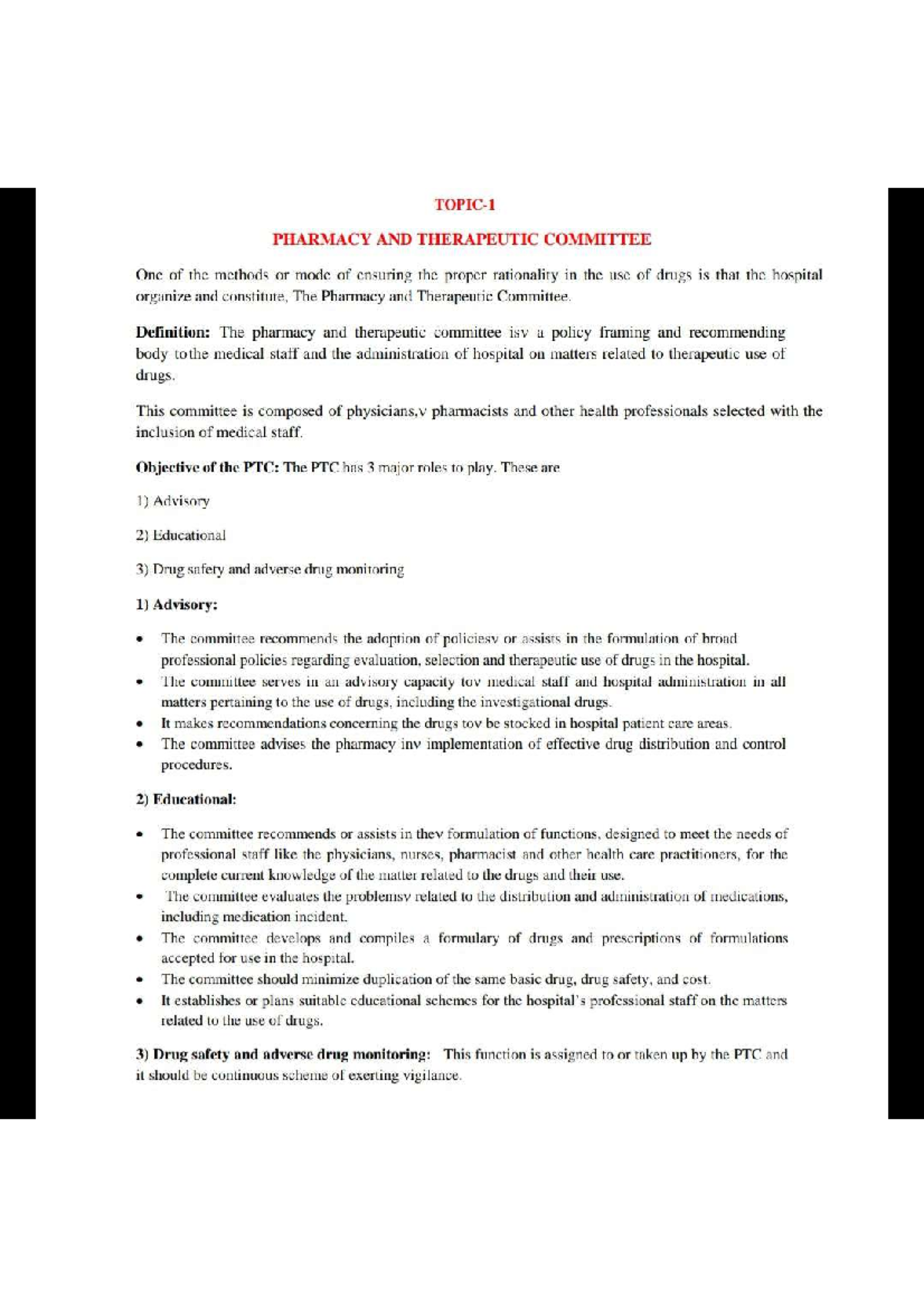 PTC BPT 43 - Notes for Pharmacy Practice - PHARMACY AND THERAPEUTIC ...