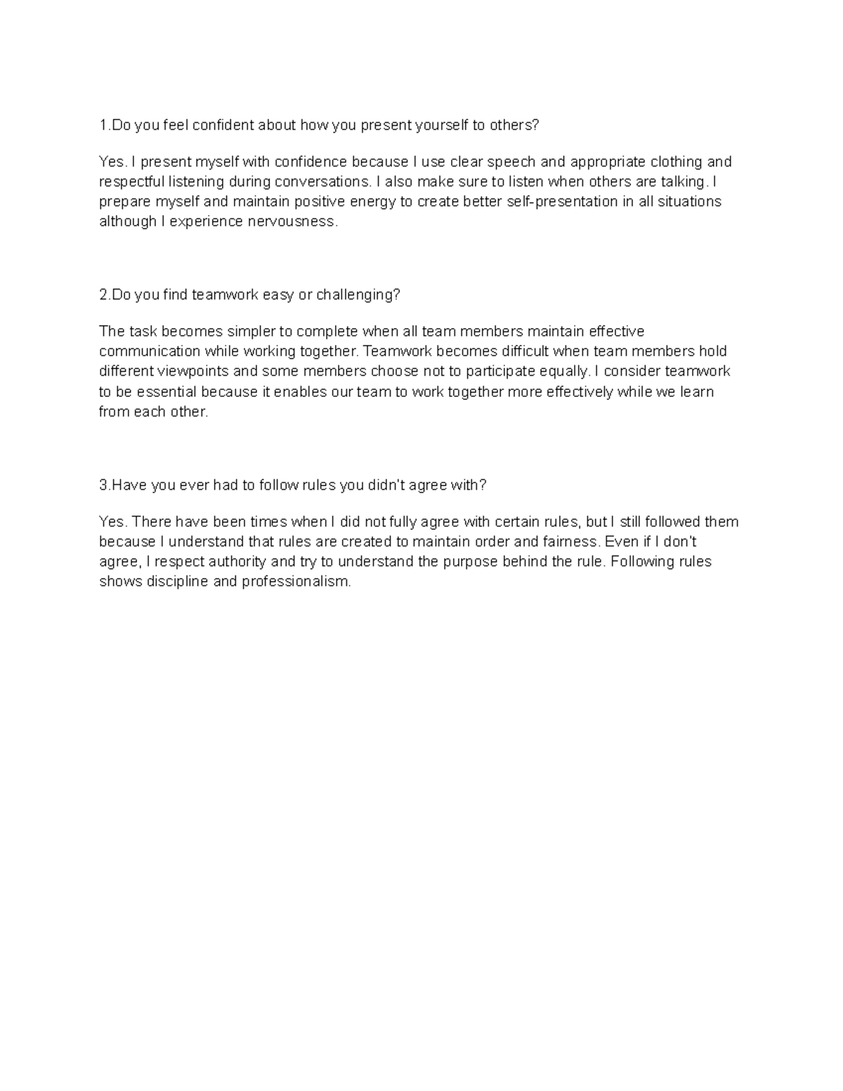 Self-Presentation and Teamwork Reflections - TM 802 2 - Studocu