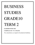BSTD Grade 10 Business Studies Comprehensive Notes 2023 - Studocu
