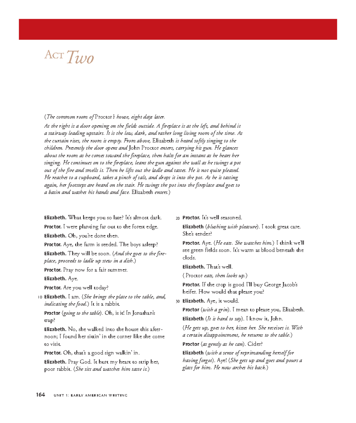 Act II of The Crucible - 164 unit 1 : early american writing Elizabeth ...