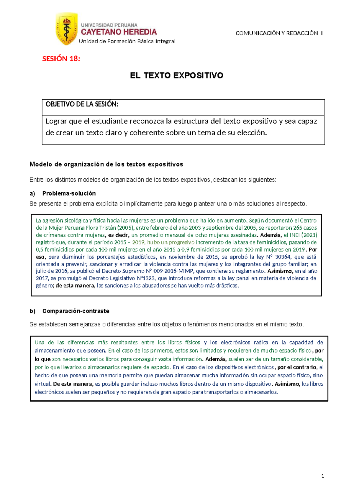 COMUNICACIÓN Y REDACCIÓN I: Estructura y Modelo del Texto Expositivo ...