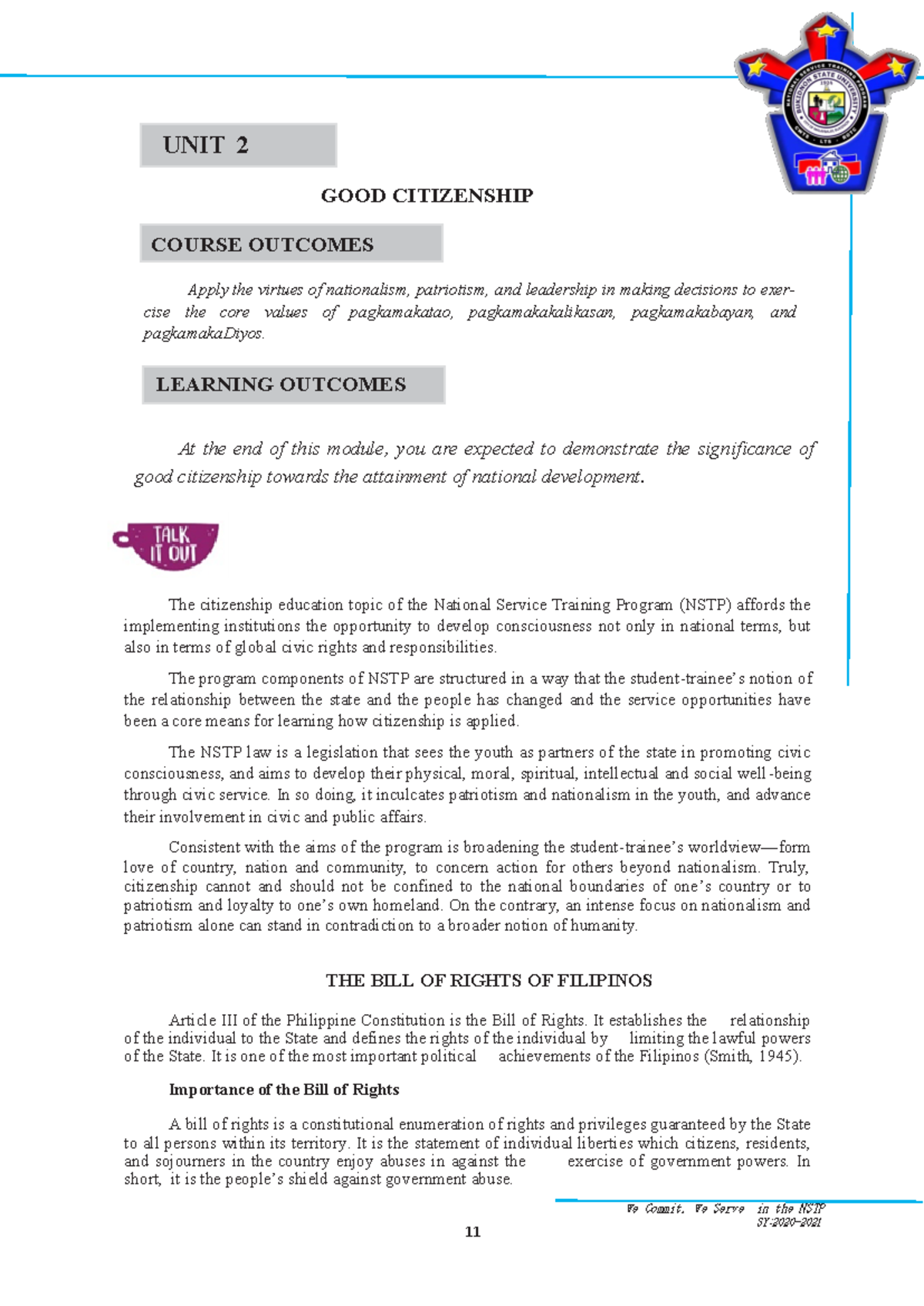 2. Module 2 Good-Citizenship SY 21-22 - SY:2020- We Commit, We Serve in ...