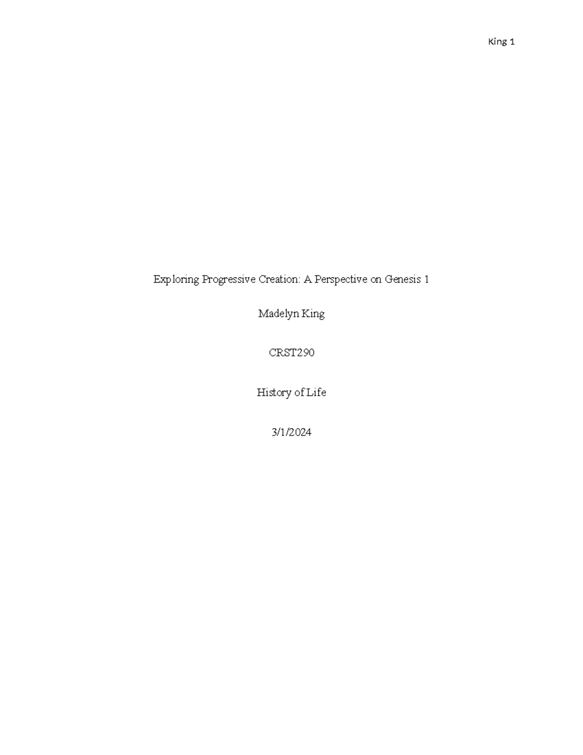 A Critical Analysis of Progressive Creationism in Genesis 1 - CRST ...