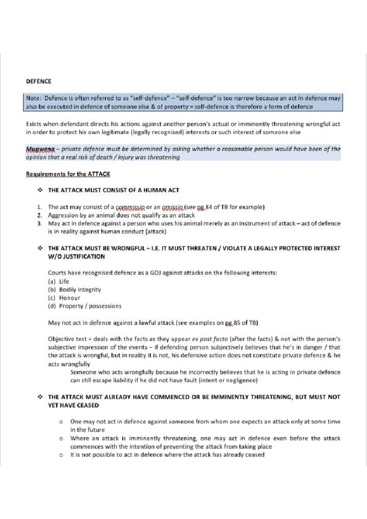 SU12: DEFENCE AND JUSTIFICATION IN LAW: A COMPREHENSIVE OVERVIEW - Studocu
