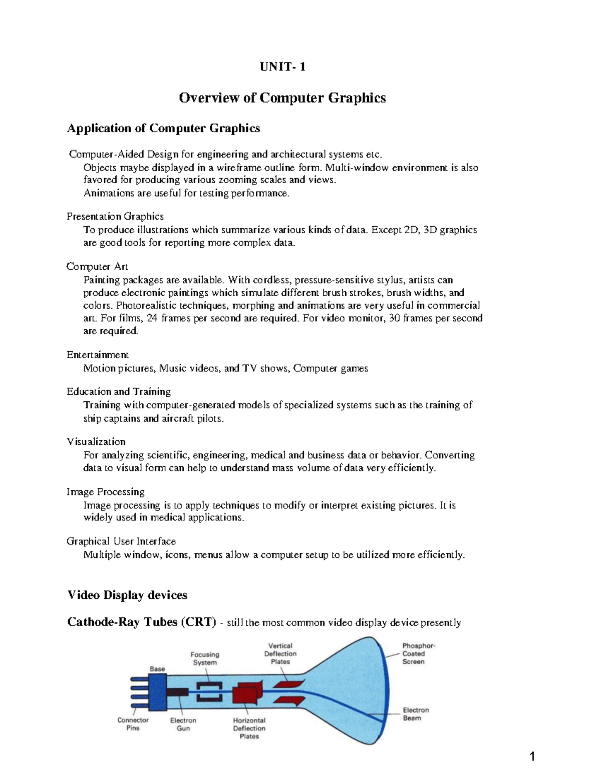 Computer Graphics Notes - UNIT WISE MID I (CS101) - Studocu