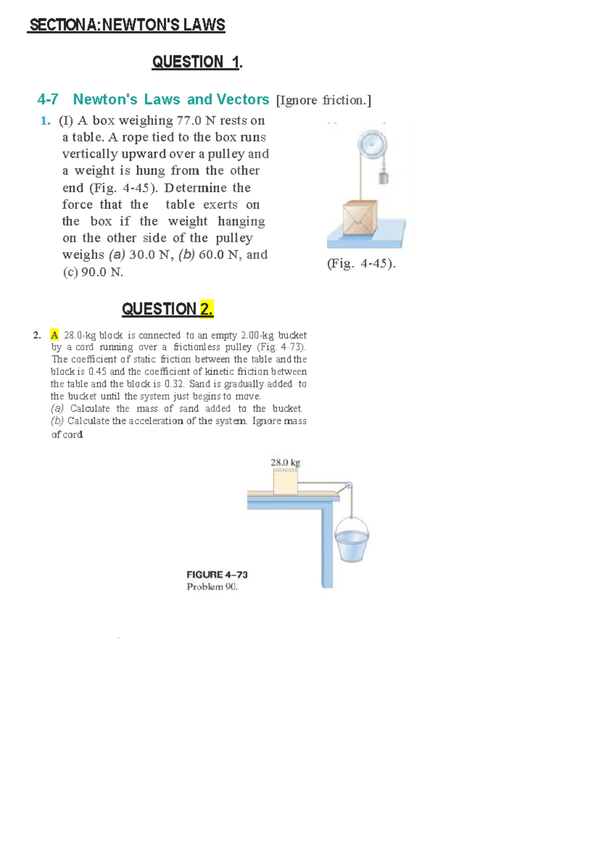 Worksheet 2 Test: Laws and Vectors Analysis (Physics 101) - Studocu