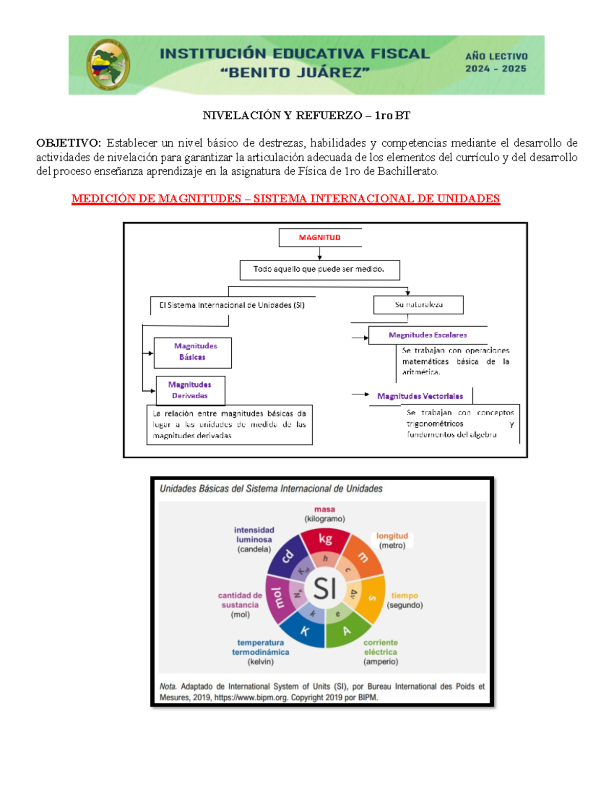 1ro BT Nivelación y Refuerzo en Física: Medición y Magnitudes - Studocu