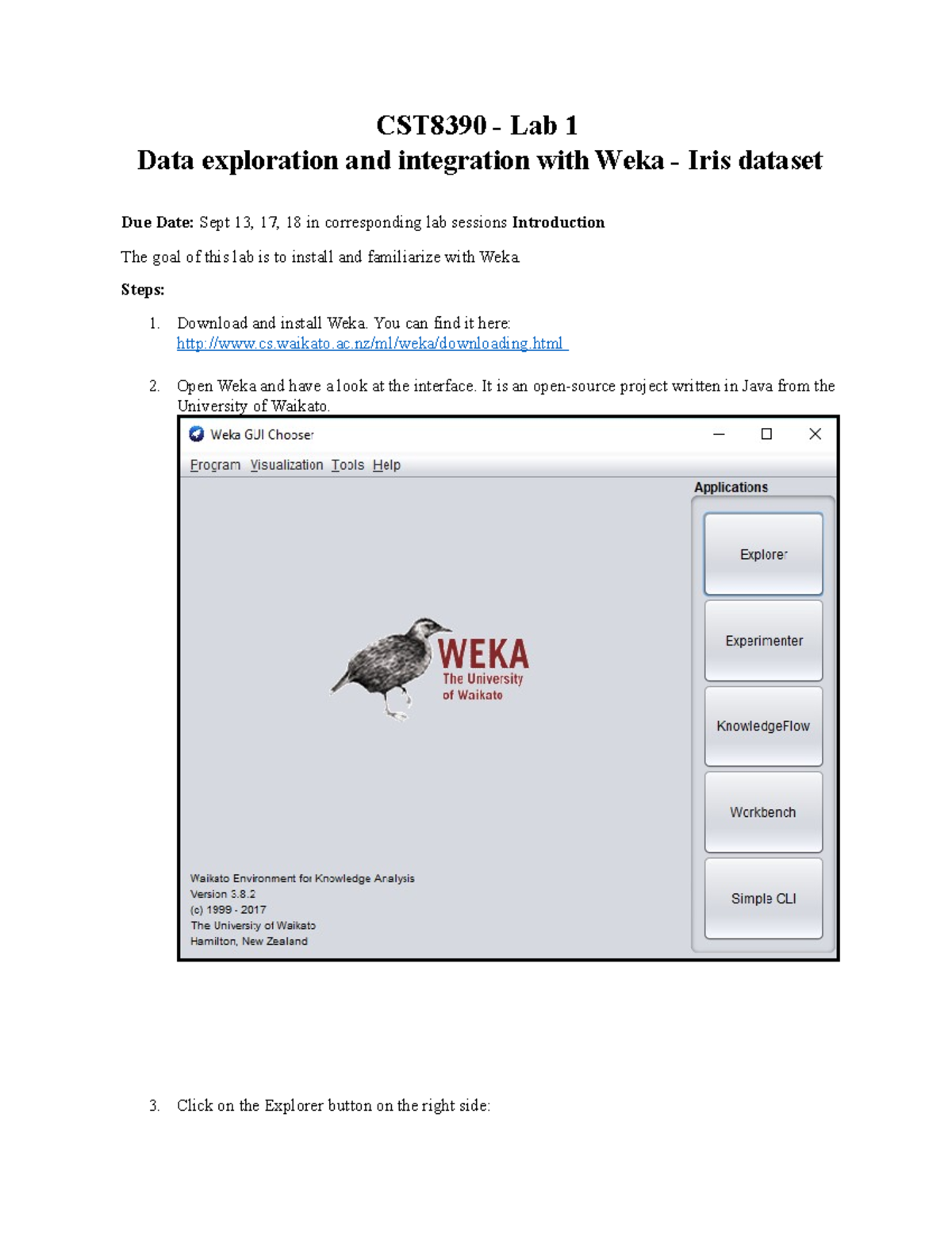 Lab1-Data exploration and integration with weka - Steps: Download and ...
