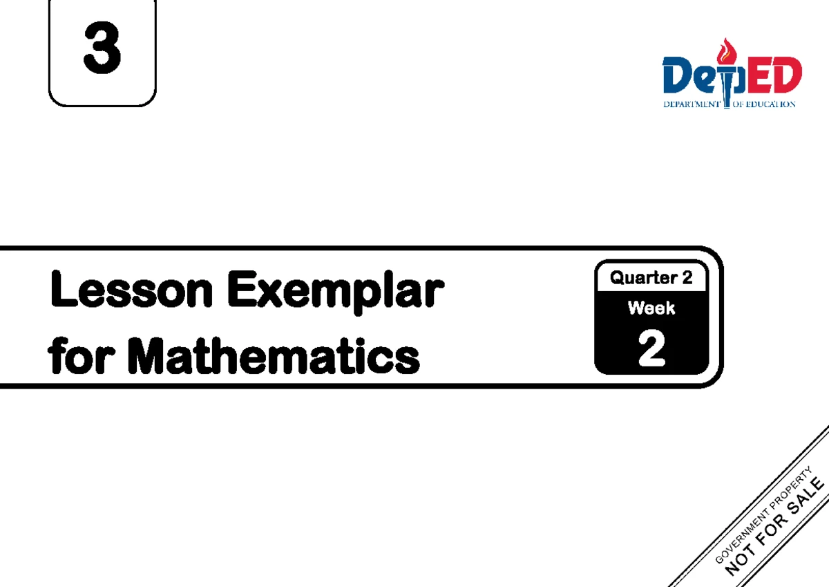LAS Math3 Q2 Wk 2: Activity Sheets for Grade 3 Mathematics - Studocu