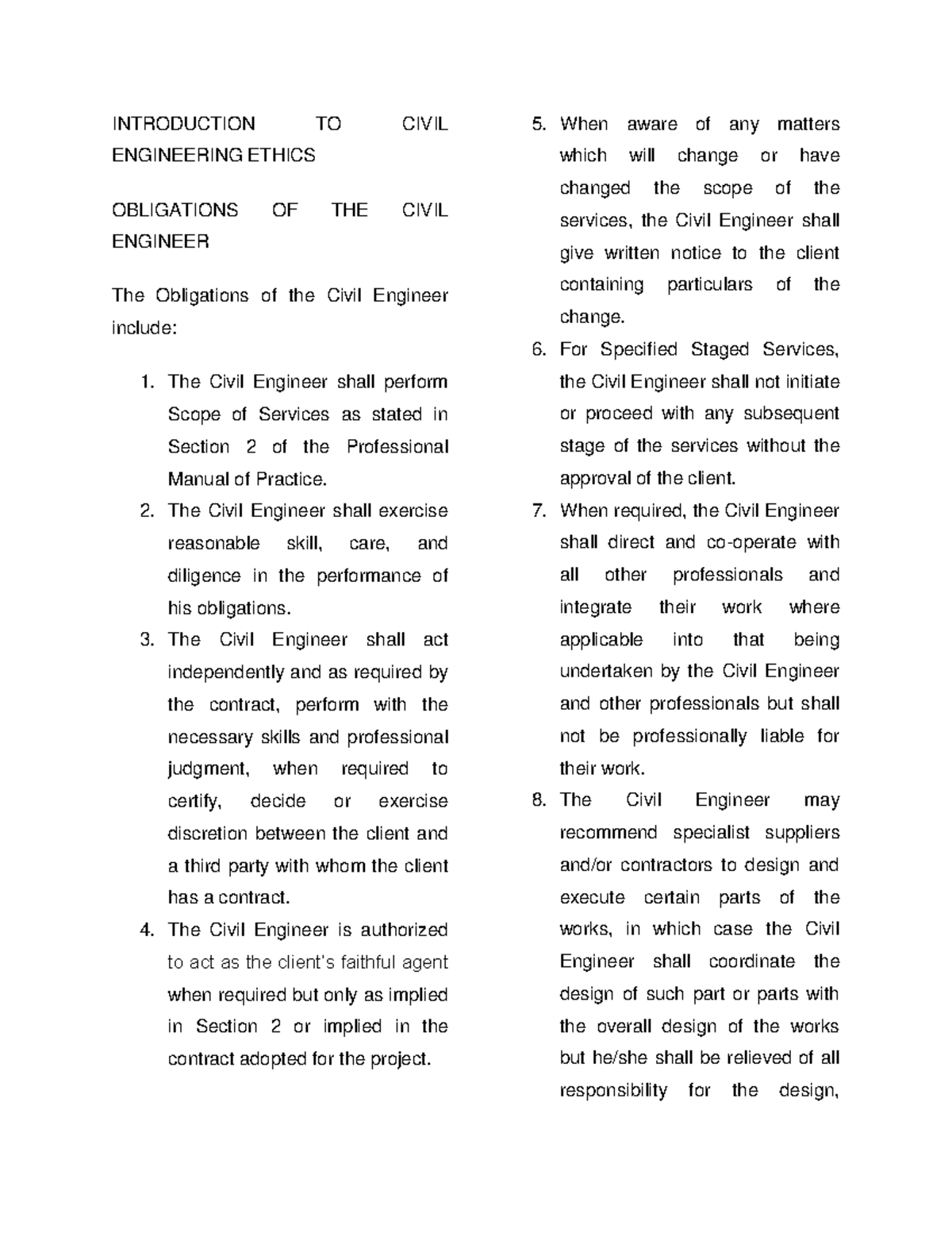 Ethics Reviewer for Civil Engineering (CE 5) - Studocu