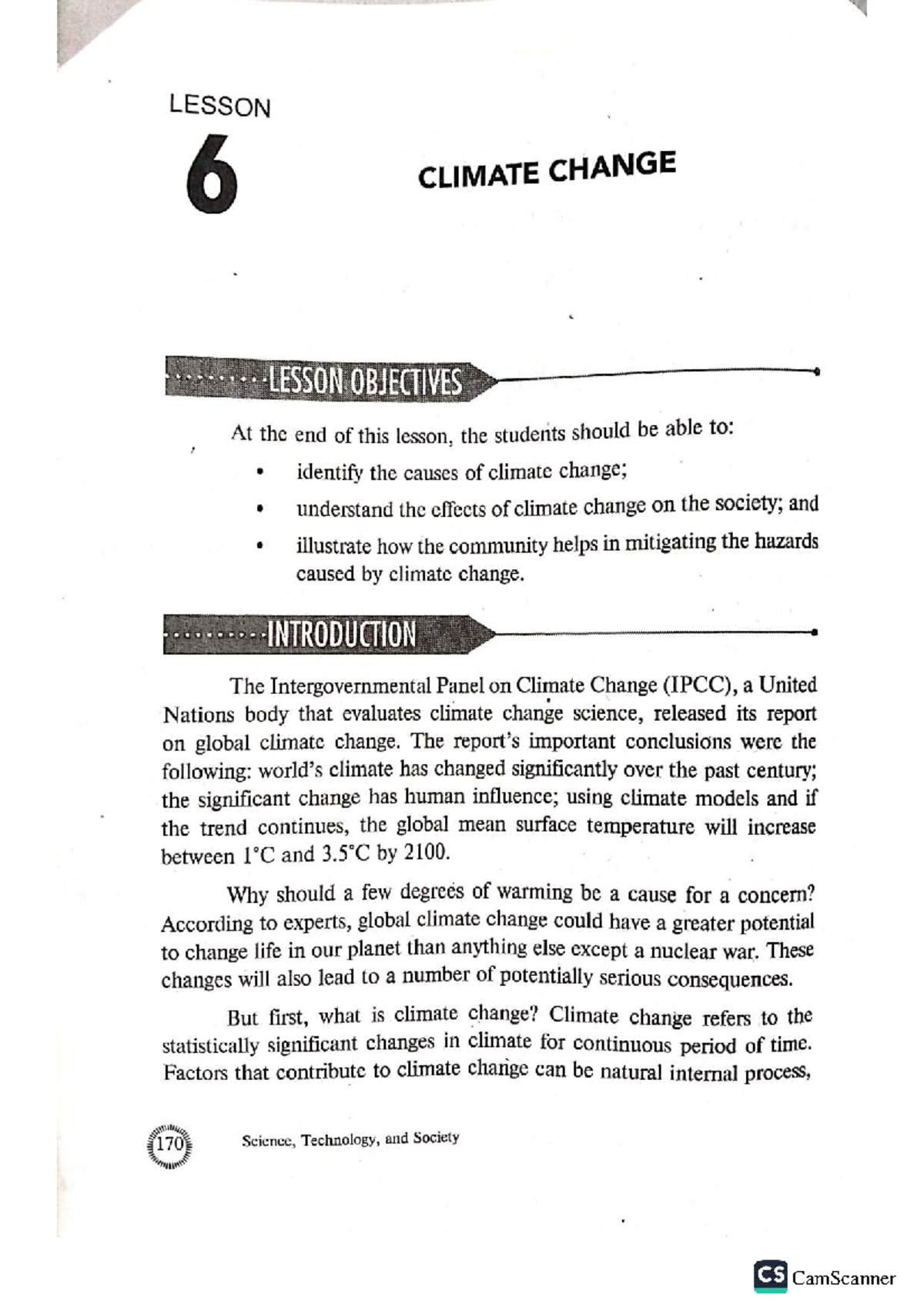 LESSON 6: CLIMATE CHANGE - CAUSES, EFFECTS, AND MITIGATION STRATEGIES ...