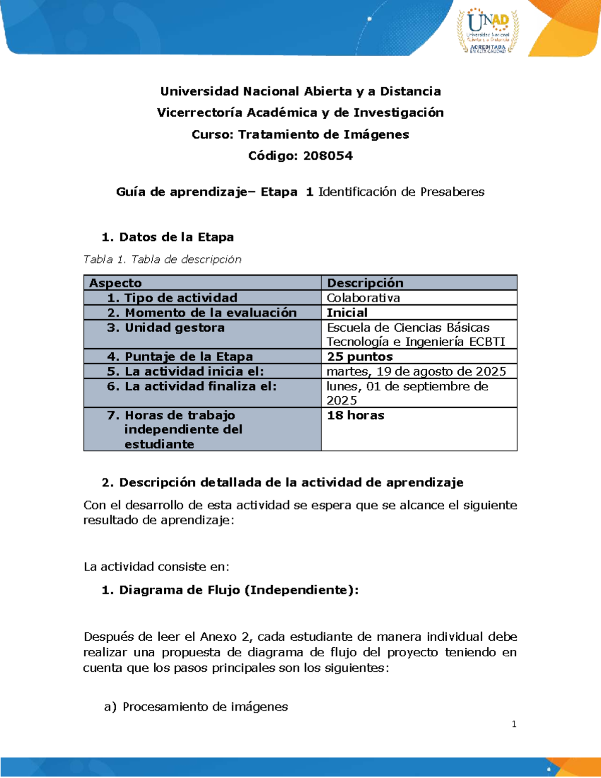 Guía de Etapa 1: Identificación de Presaberes - Tratamiento de Imágenes 208054 - Studocu