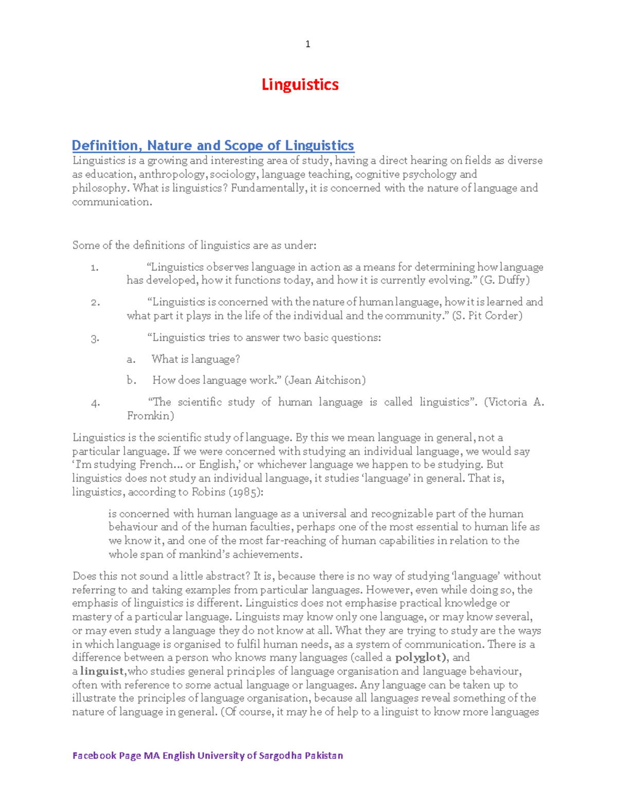 Linguistics 101: An In-Depth Study of Language and Communication - Studocu