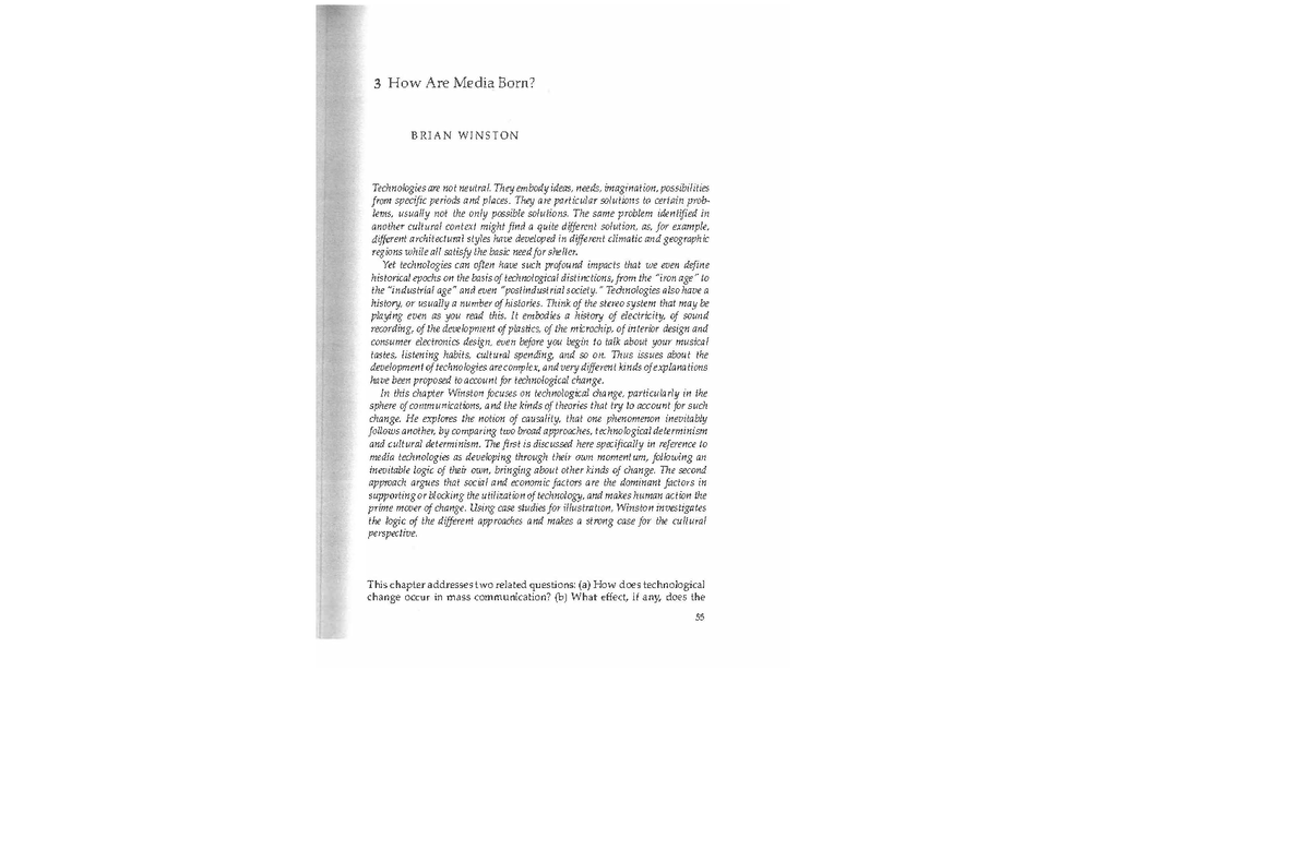How Are Media Technologies Developed? An Analysis of Causality - 3 How ...