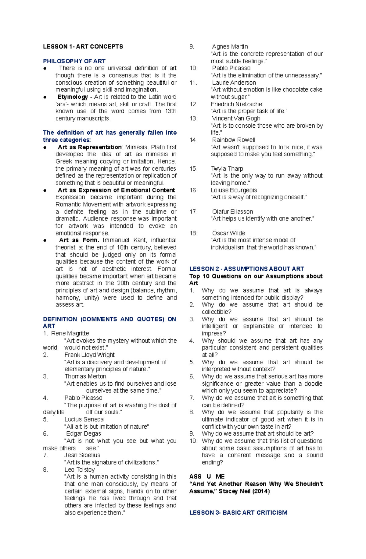 ART APP ( Prelims) Chapter one until 4 - LESSON 1- ART CONCEPTS ...