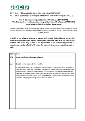 Unit 1 , Learning Aim E (P7, M5 D4) - Learning Aim E Introduction: In ...