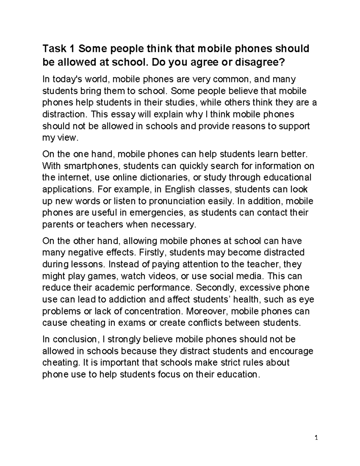 Essay Notes: Mobile Phones in Schools and Their Impact on Learning ...