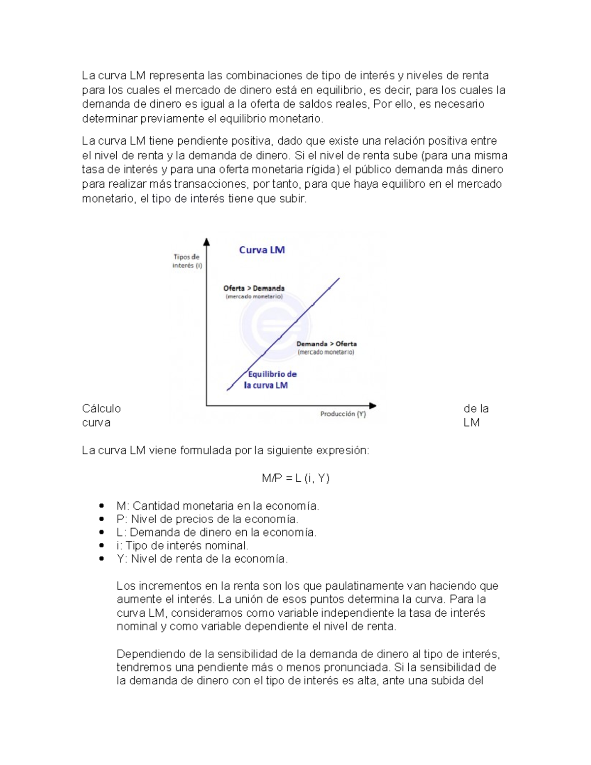 Curva LM: Ejemplos y Gráficas de Equilibrio Monetario - Studocu