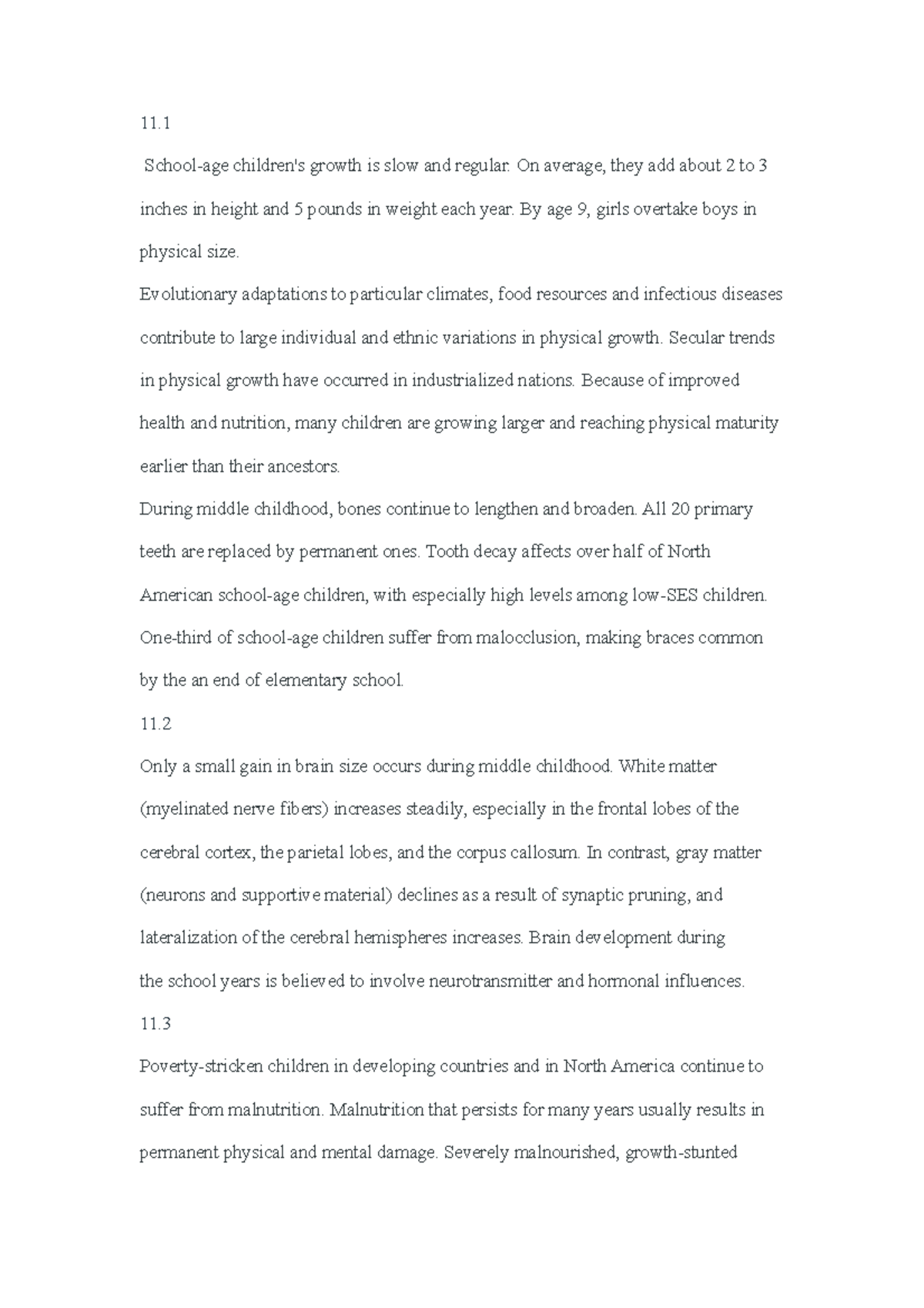 FCS070 Week 11 Assignment: Child Growth, Development, and Health ...